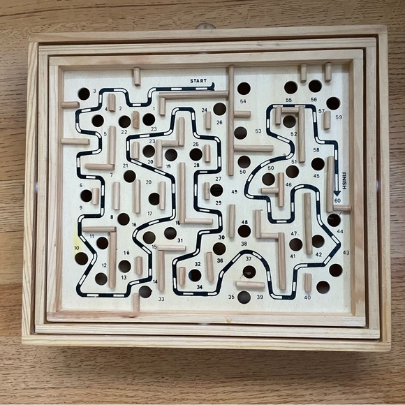 Games | Wooden Labyrinth Ball Maze Game | Poshmark